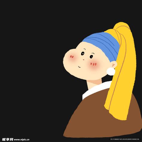 戴珍珠耳环的少女设计图 动漫人物 动漫动画 设计图库 昵图网