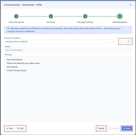 How To Send Email And SMS Messages From The Babe List In Vision Bromcom Documentation Centre