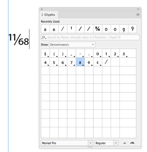 solved fractions only working for glyphs adobe support community