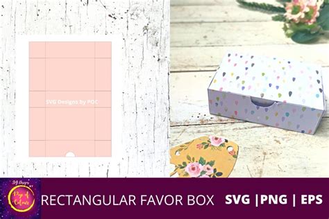 Rectangular Favor Box SVG Rectangular Gift Box Template