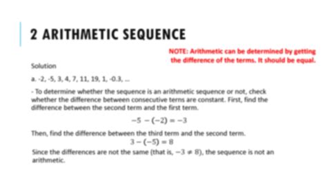 SOLUTION Arithmetic Sequence Studypool