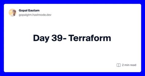 Gopal Gautam On Linkedin Day 39 Terraform🔥