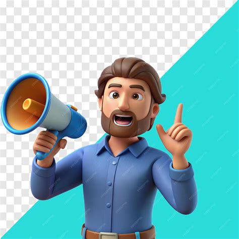 A Man Announcing 3d Rendered Png And Psd Design Premium Ai Generated Psd