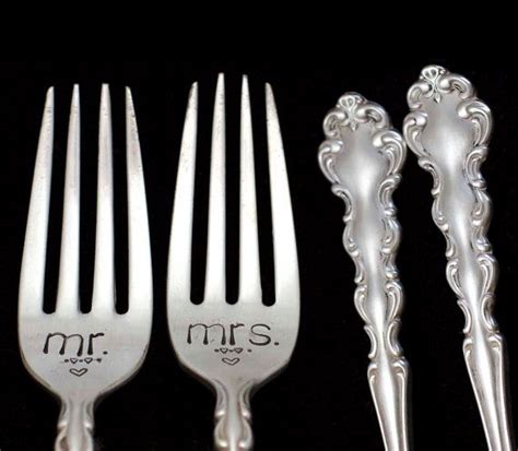 Mr Mrs Fork Stamped Vintage Forks Something Old Engraved Etsy