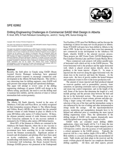 00062862drilling Engineering Challenges In Commercial Sagd Well Design
