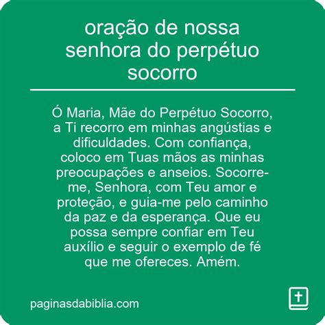 Oração De Nossa Senhora Do Perpétuo Socorro