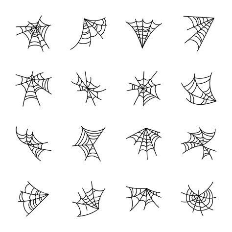 Set Of Spider Web Structures Hand Drawn Vectors 21733111 Vector Art At Vecteezy