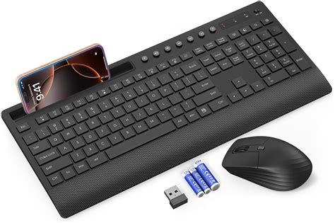 Trueque Wireless Keyboard And Mouse Combo Full Size Quiet Keyboard With Palm Rest Phone
