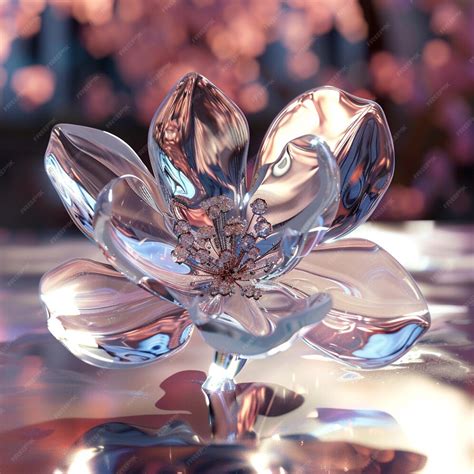 Premium Photo 3d Rendering Of Delicate Glass Flower