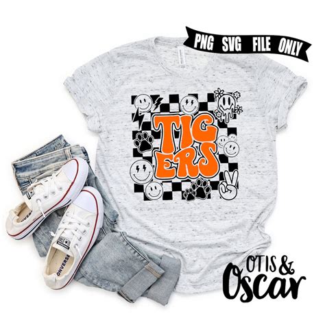 Tiger Check Tigers School Shirt Design Svg Png Checker Lightning Trendy