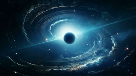 Spacecraft Orbits Planet In Stunning Outer Space Backdrop 32946744