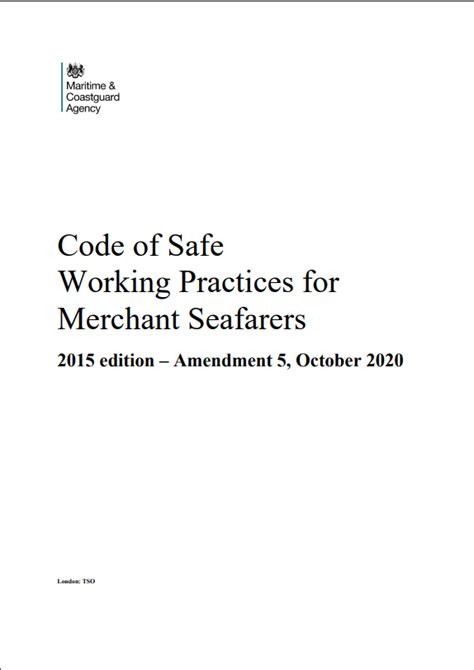 UK Issues Updated Code Of Safe Working Practices Focusing On Seafarers Onboard UK Registered