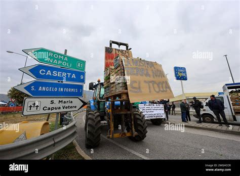 Farmers With Their Tractors During The Demonstration To Protest Against