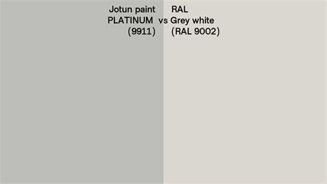 Jotun Paint Platinum 9911 Vs Ral Grey White Ral 9002 Side By Side