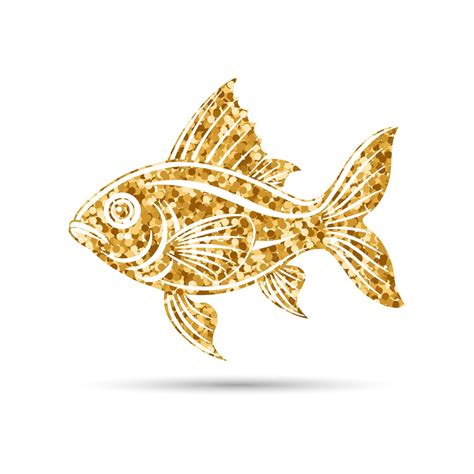 Premium Vector Golden Glitter Fish On A White Background Magic Sea