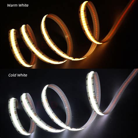 CCT Dual Color Light DC V Flexible LEDs M COB LED Strip For Mirror Or House Decoration
