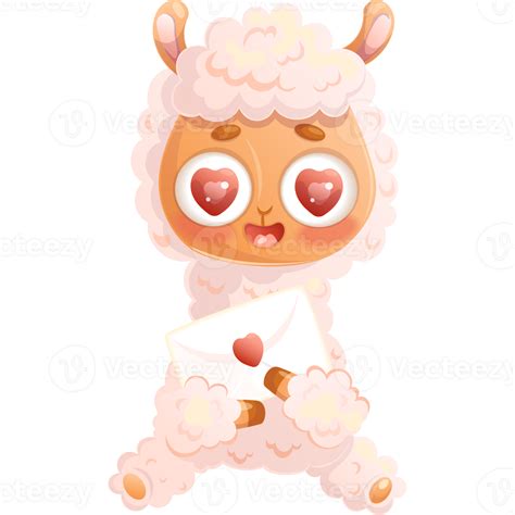 Enamored Cute Llama 36749302 Png