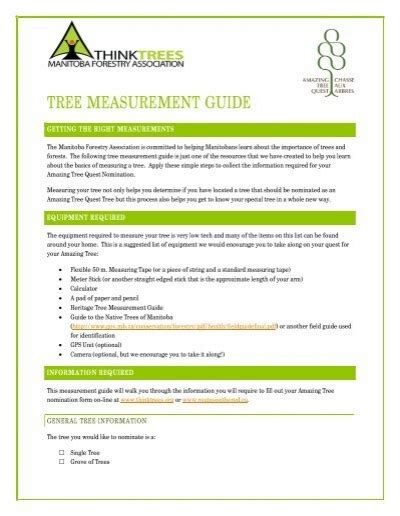 TREE MEASUREMENT GUIDE Manitoba Forestry Association