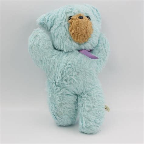 Ancienne Peluche Ours Bleu CHAMTI