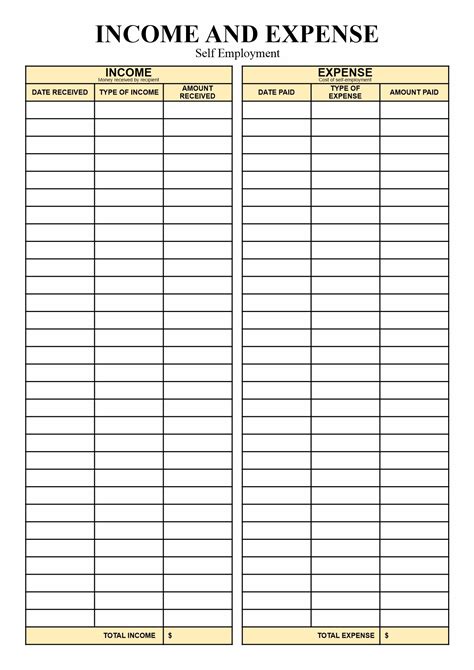 Self Employment Income Worksheet Template Self Esteem Worksheets