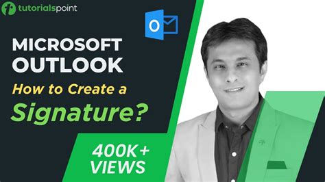 MS Outlook Signatures Adding Signature In Outlook Tutorialspoint YouTube