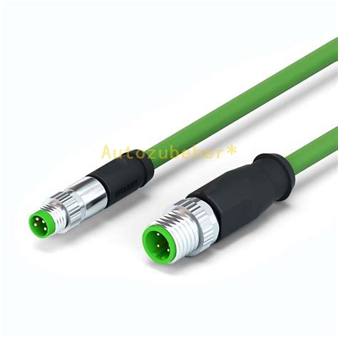 1pcs New Zk1090 3161 0010 M12 To M8 Ethercat Cable Connector Straight 1m 4pin Ebay