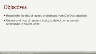 Finding Secrets In Source Code The DevOps Way PPT