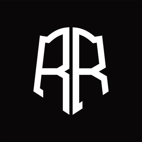 Rr Logo Monogram With Shield Shape Ribbon Design Template 16578080