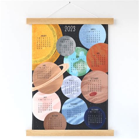 2023 Calendar Solar System Planets Wall Hanging 16 X 24 By