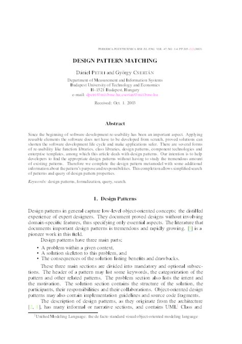 pdf design pattern matching