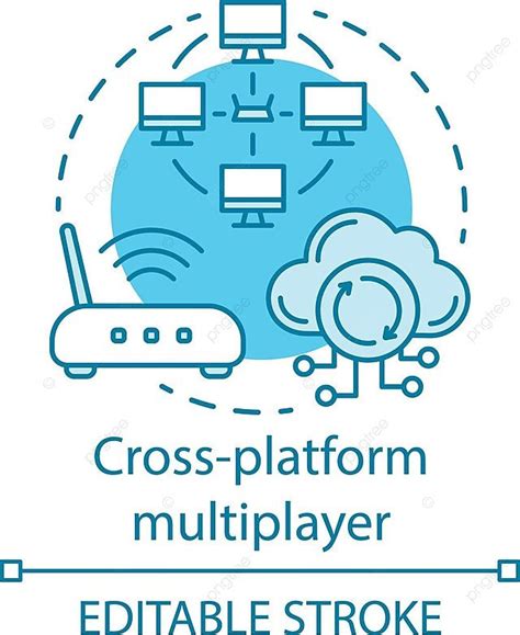 Cross Platform Multiplayer Concept Icon Game Computer Concept Vector