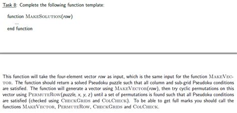 solved answer in pseudo code for sudoku please answer task