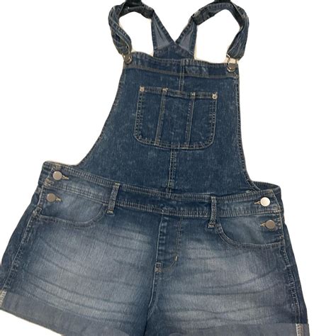 Blue Denim Bib Overalls With Adjustable Straps Size Depop