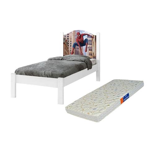 Cama Solteiro Homem Aranha Adesivada Colchão no Shoptime