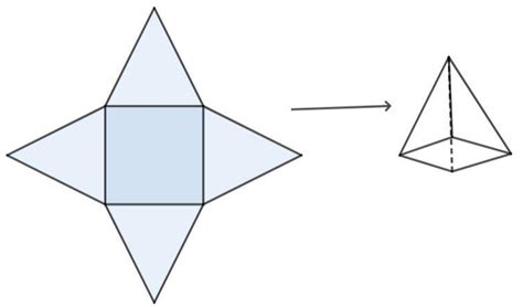 Draw The Net Of A Square Pyramid Brainly In