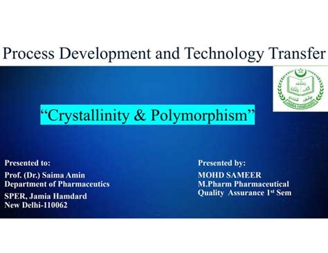 Polymorphism In Pharmacy Ppt