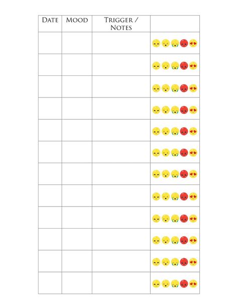 Free Printable Mood Tracker Bullet Journal Templates