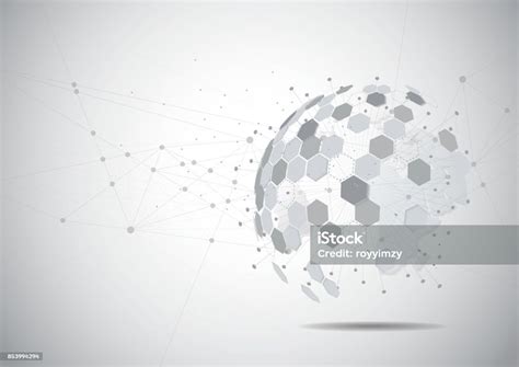 글로벌 네트워크 연결입니다 세계 지도 포인트와 라인 구성의 개념은 글로벌 비즈니스 벡터 일러스트 레이 션 3차원 형태에 대한 스톡 벡터 아트 및 기타 이미지 Istock
