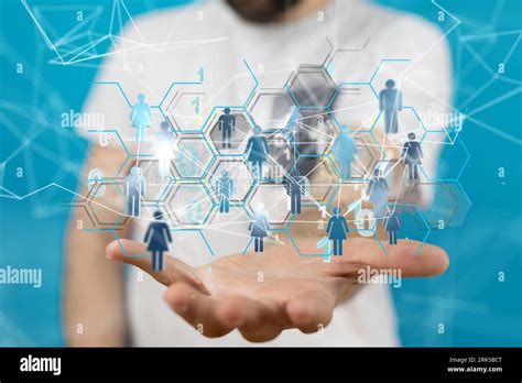 A Person Representing Network Connections Demonstrating The Power Of Modern Technology Stock