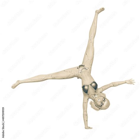 Cyber Bikini Girl Cartoon Is Doing A Funny Thing Stock Illustration