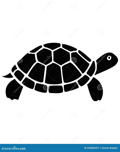Black Land Turtle Icon Symbol Isolated On White Stock Illustration