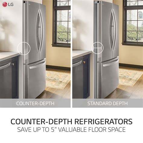 Lg Counter Depth Max 26 5 Cu Ft Smart French Door Refrigerator With Ice