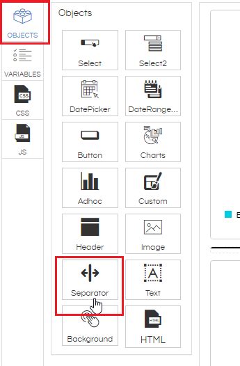 adding a separator in a dashboard helical insight