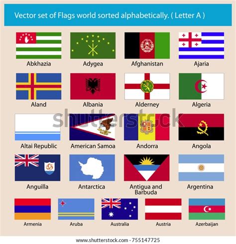 Vector Set Flags World Sorted Alphabetically Stock Vector Royalty Free Shutterstock