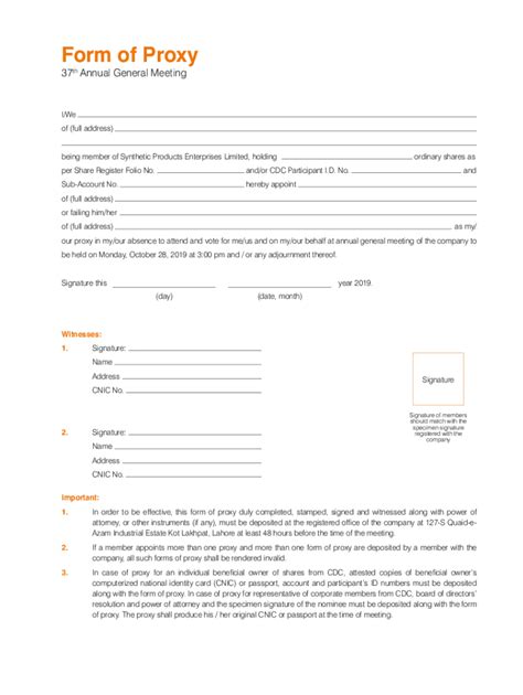 Fillable Online Proxy Overview And Sample FormsCondominium Authority Of Proxy Form Sample