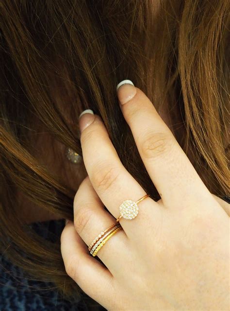 Adele Circle Disc Pave Set Cz Ring In Rose Gold — Jewellery Co Australia