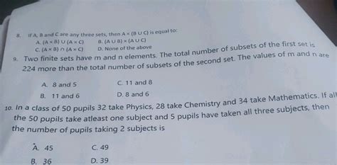 If A B And C Are Any Three Sets Then A B C StudyX
