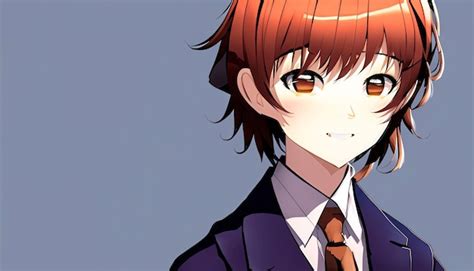 Premium Ai Image Crimson Resolve Anime Girl With Short Spiky Red Hair