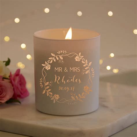 Wedding Gift Personalised Scented Candle By Norma Dorothy