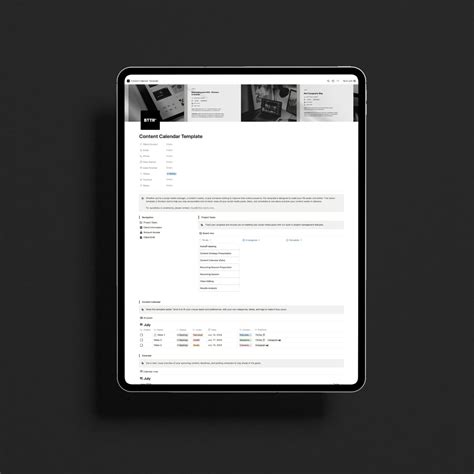 Notion Content Calendar — Bttr Shop